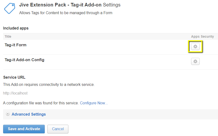 Configuring access to Tag Prompt Add-on | Jive Documentation